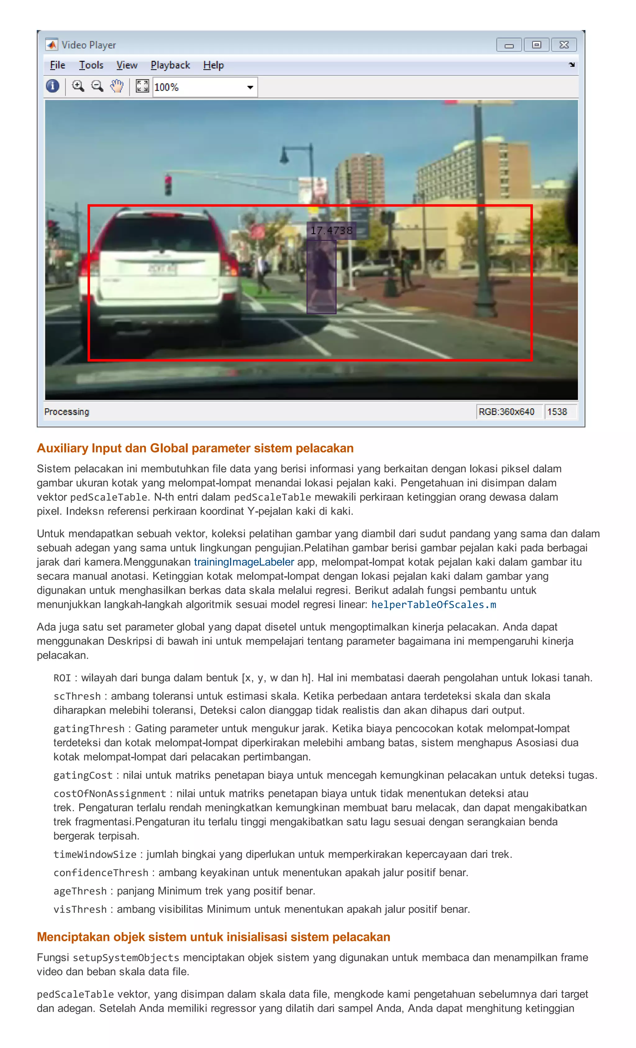 Tracking pedestrians from a moving car matlab & simulink example g | PDF