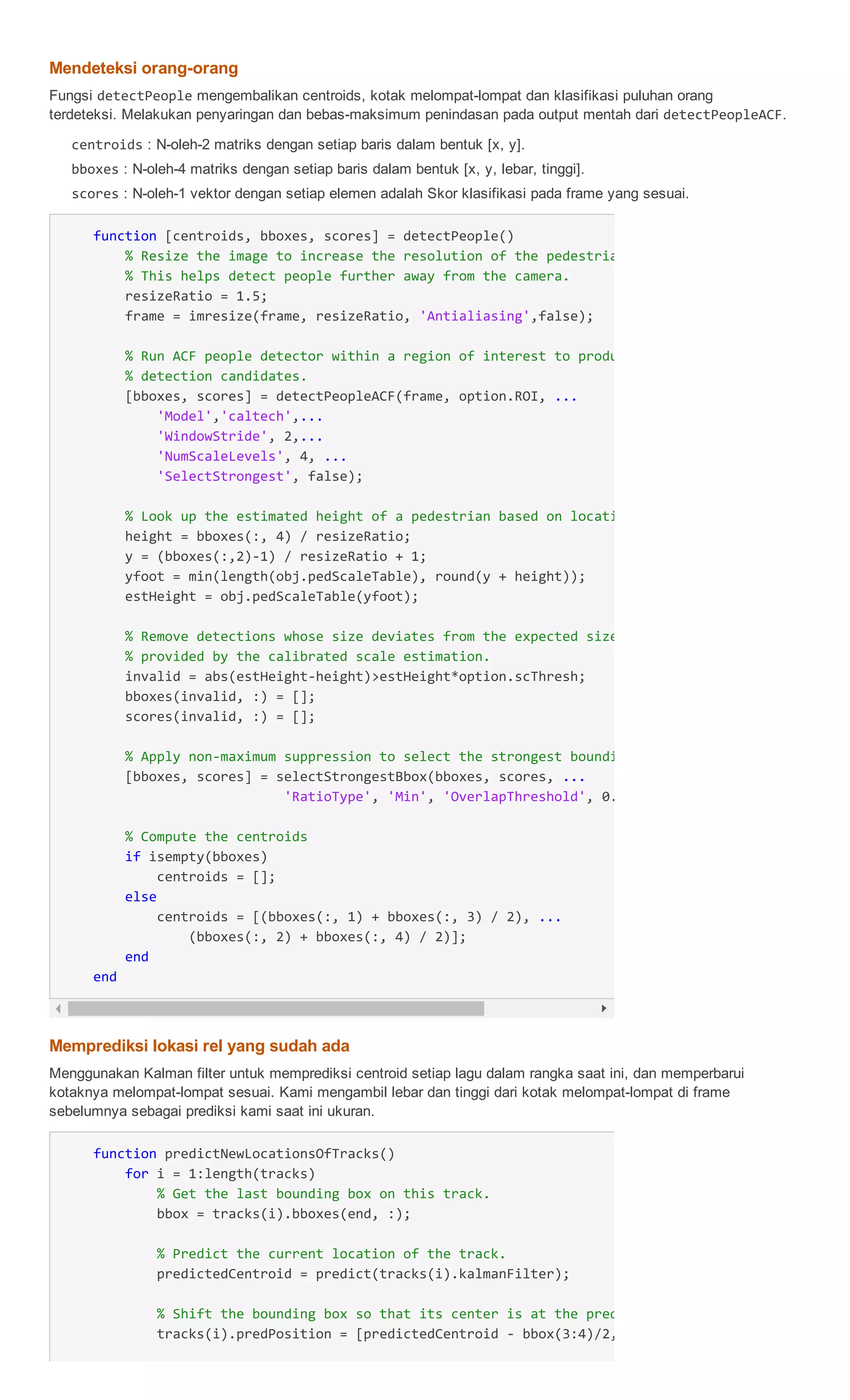 Tracking pedestrians from a moving car matlab & simulink example g | PDF