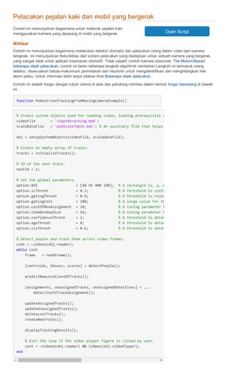Tracking pedestrians from a moving car matlab & simulink example g | PDF