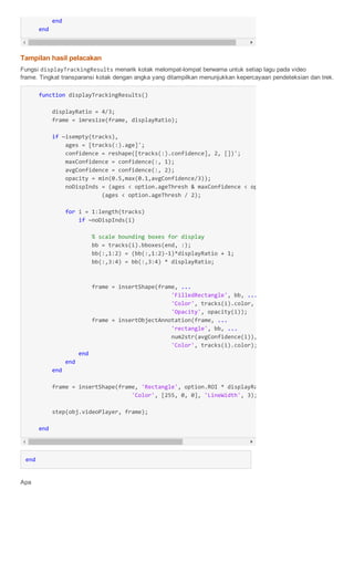 Tracking pedestrians from a moving car matlab & simulink example g | PDF