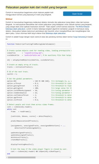 Tracking pedestrians from a moving car matlab & simulink example hg | PDF
