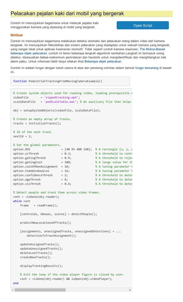 Tracking pedestrians from a moving car matlab & simulink example hg | PDF