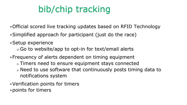 Race Tracking Alternatives - Chips and GPS | PPT