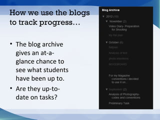 Tracking pupil progress via the blog | PPT