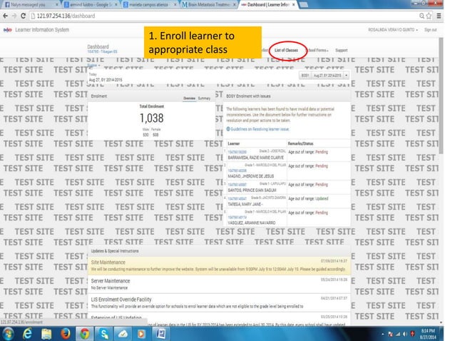 LIS Tracking screen shots guide | PPT