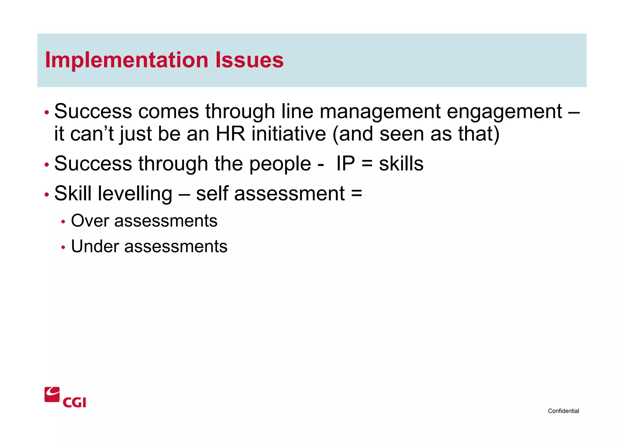 CGI Tracking The Human Assets and Developing Them SFIA | PPT