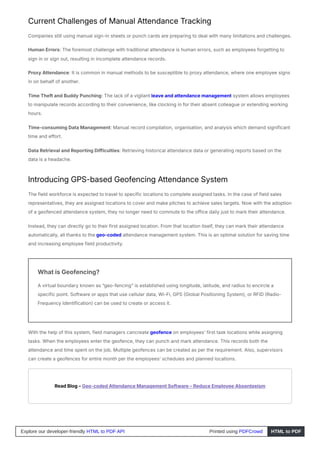GPS-Based Geofenced Attendance System for Employee Tracking | PDF