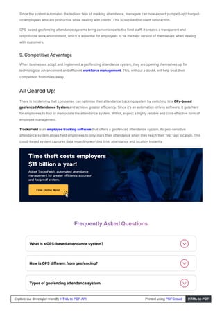 GPS-Based Geofenced Attendance System for Employee Tracking | PDF