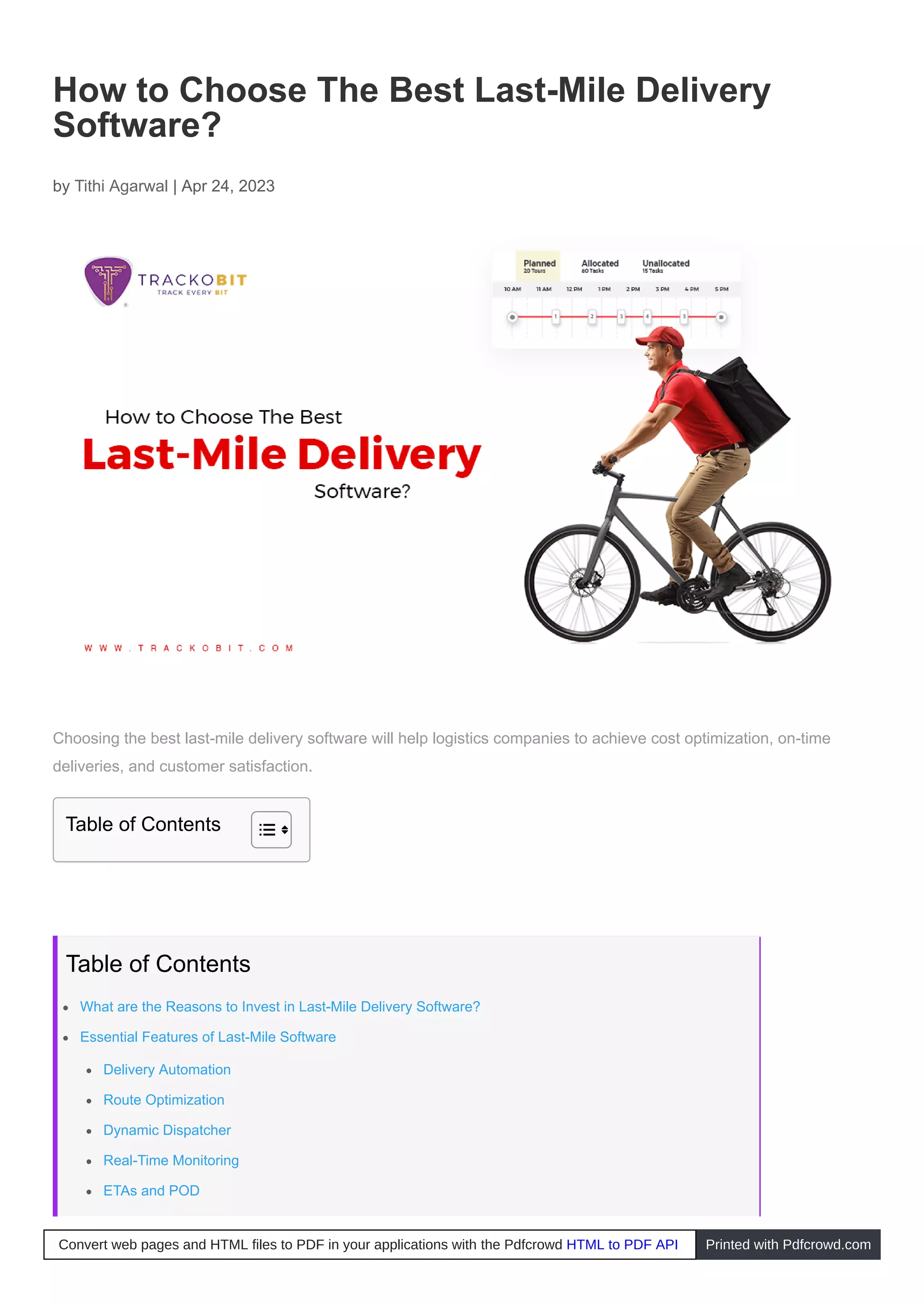 How to Choose The Best Last-Mile Delivery Software? | PDF