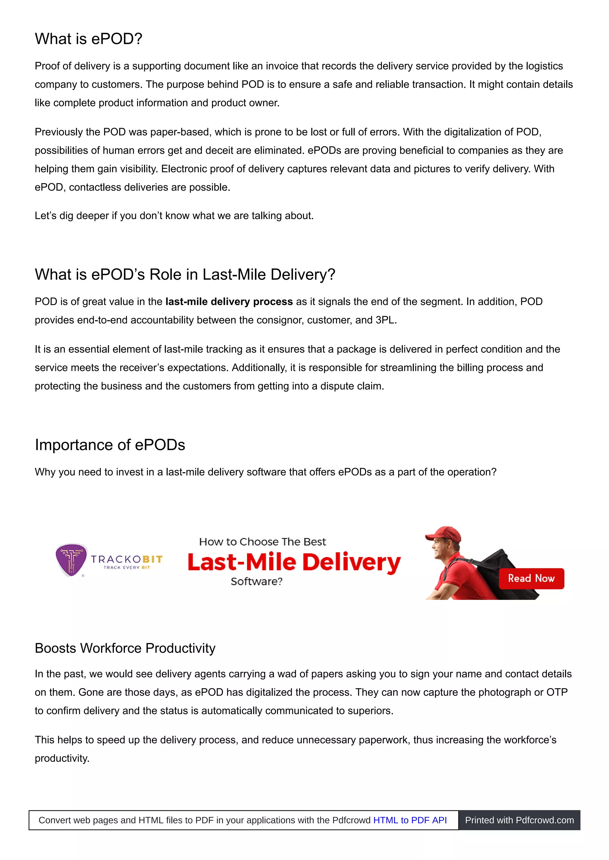 What is the Importance of ePOD in Last-Mile Delivery? | PDF