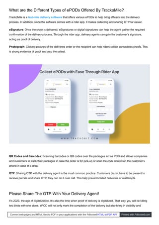 What is the Importance of ePOD in Last-Mile Delivery? | PDF