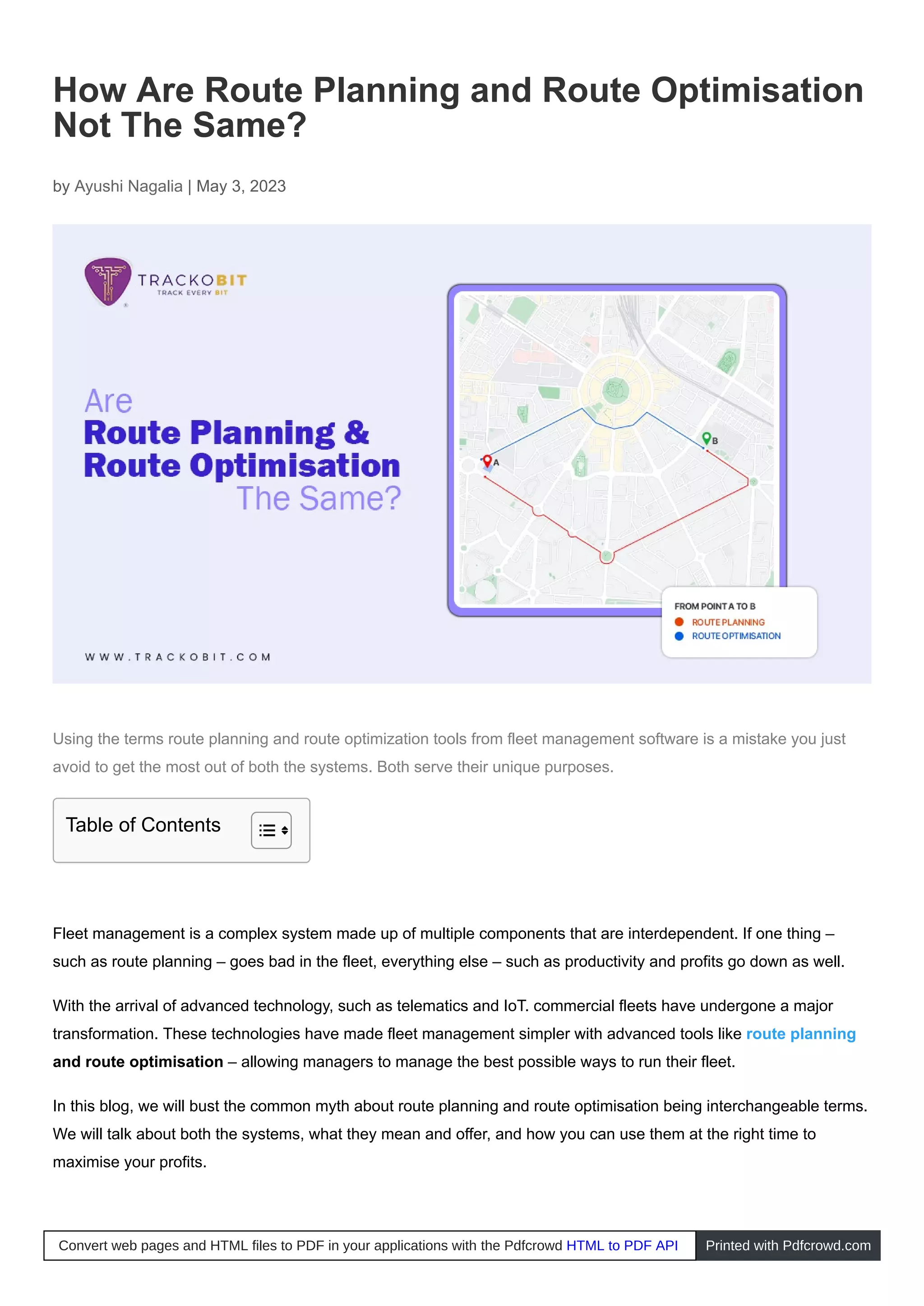 How Are Route Planning and Route Optimisation Not The Same?.pdf