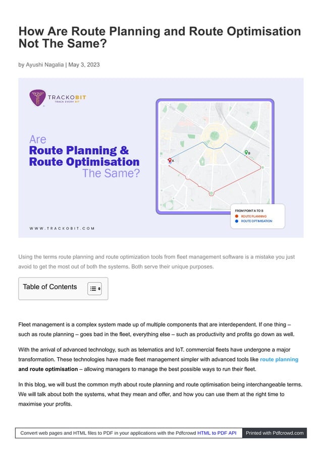 How Are Route Planning and Route Optimisation Not The Same?.pdf