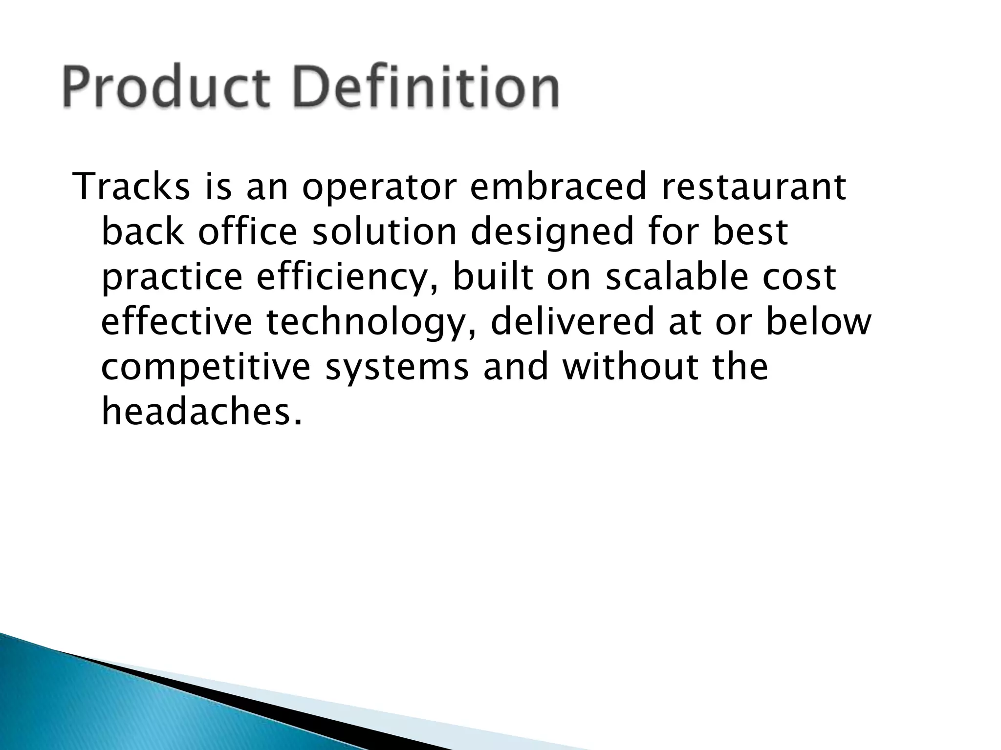 Tracks restaurant back office solution - Introductory presentation | PPTX