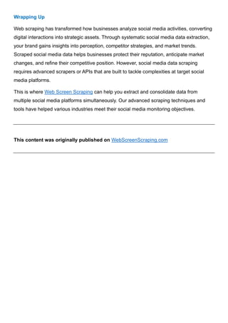 Track Social Media Activity Using Web Scraping | PDF