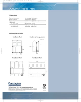 Kensington Labs- Multilink Robot Track Atmospheric Track System | PDF