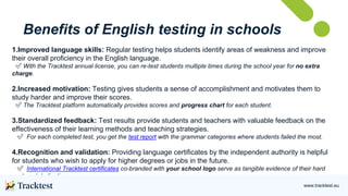 Tracktest English test for Schools and Organisations | PPT