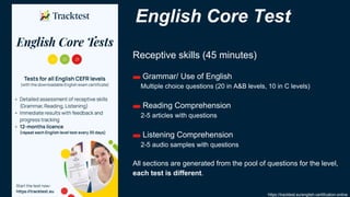 Tracktest English test for Schools and Organisations | PPT