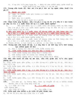 290 CÂU TRẮC NGHIỆM KINH TẾ VĨ MÔ CÓ LỜI GIẢI | DOCX