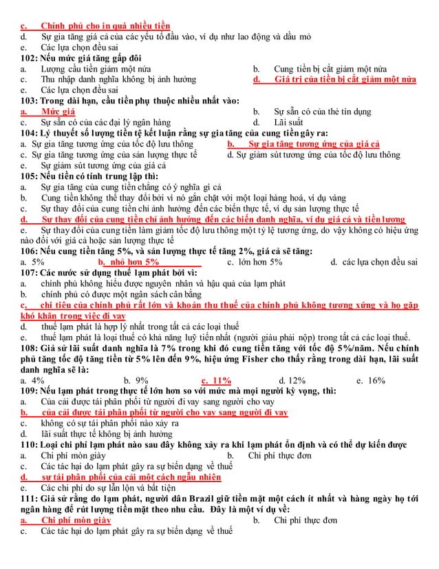 290 CÂU TRẮC NGHIỆM KINH TẾ VĨ MÔ CÓ LỜI GIẢI