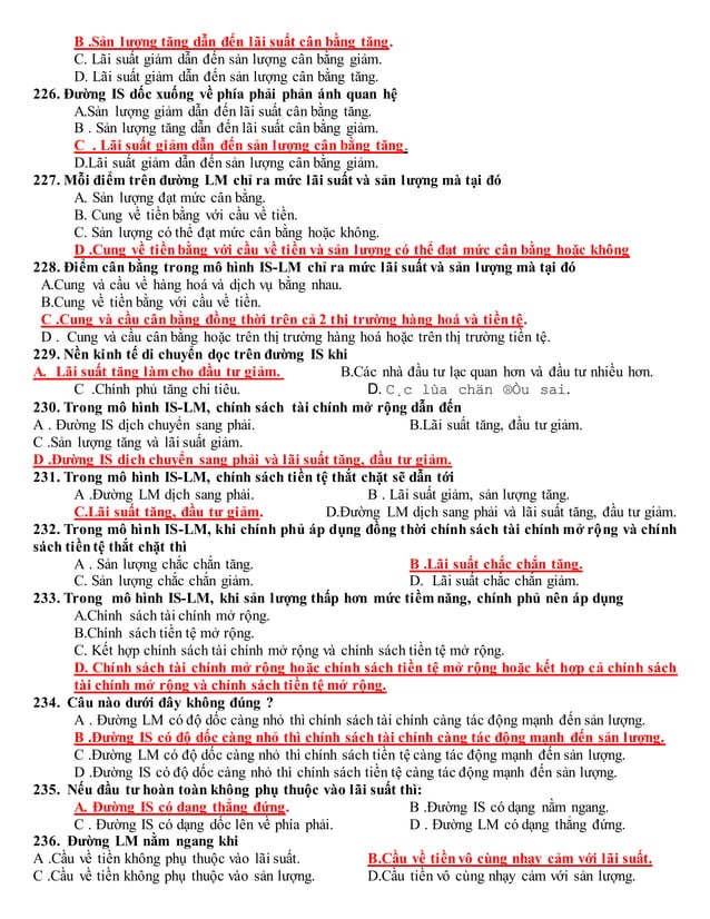 290 CÂU TRẮC NGHIỆM KINH TẾ VĨ MÔ CÓ LỜI GIẢI