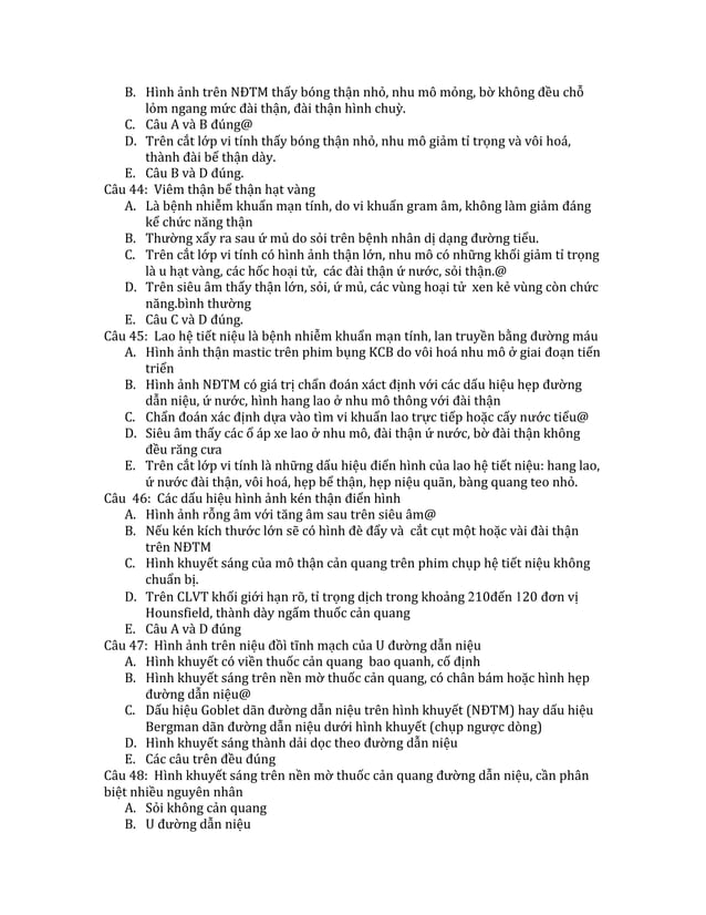 Trac nghiem chan doan hinh anh ( tong hop ) | PDF