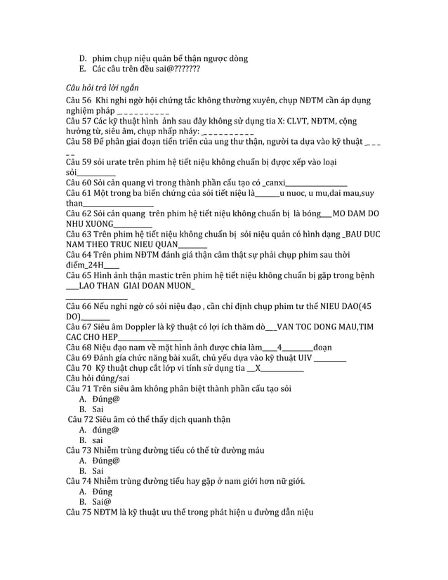 Trac nghiem chan doan hinh anh ( tong hop ) | PDF