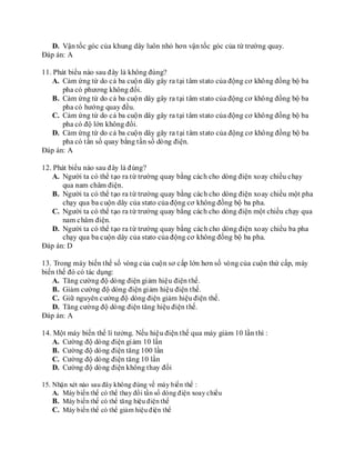 Trac nghiem may dien | PDF