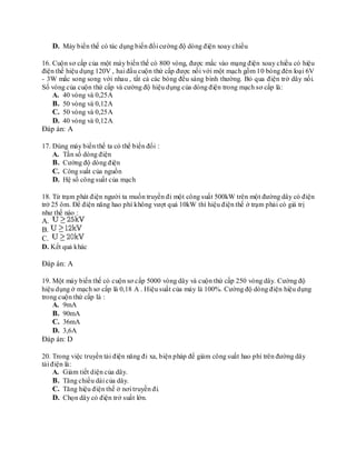 Trac nghiem may dien | PDF