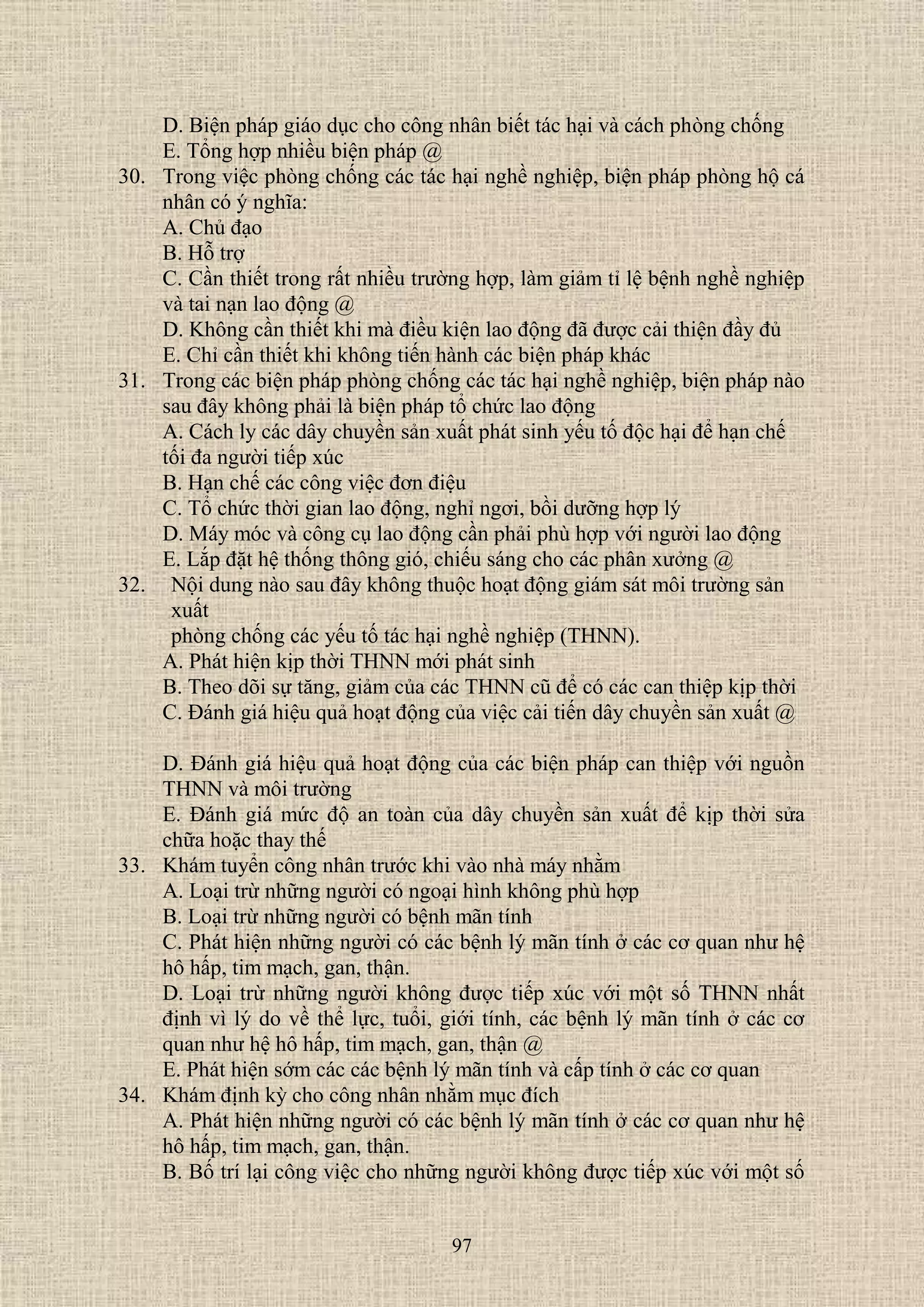 Trac nghiem sknn dc cac yeu to tac hai trong mtld | PDF