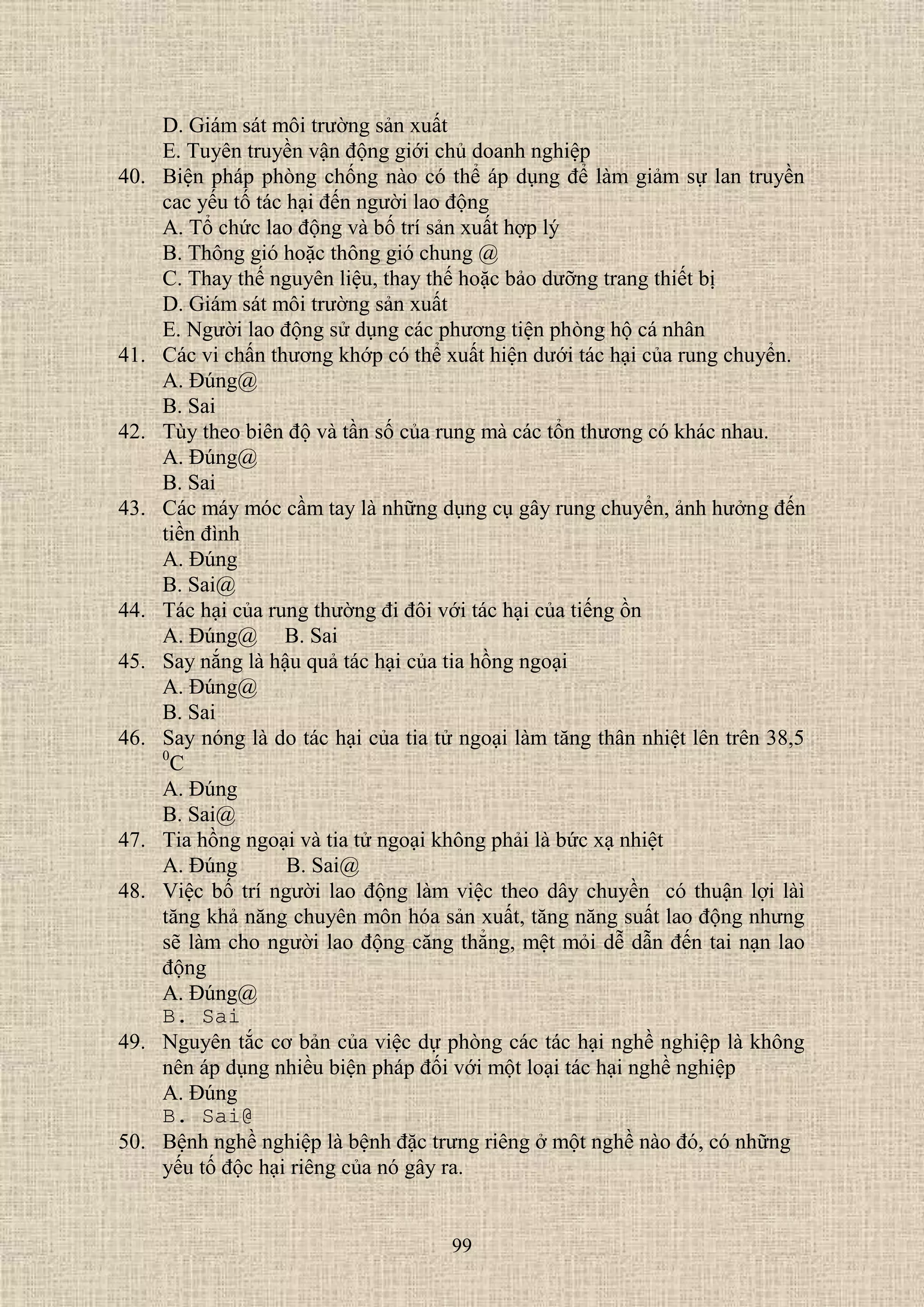 Trac nghiem sknn dc cac yeu to tac hai trong mtld | PDF