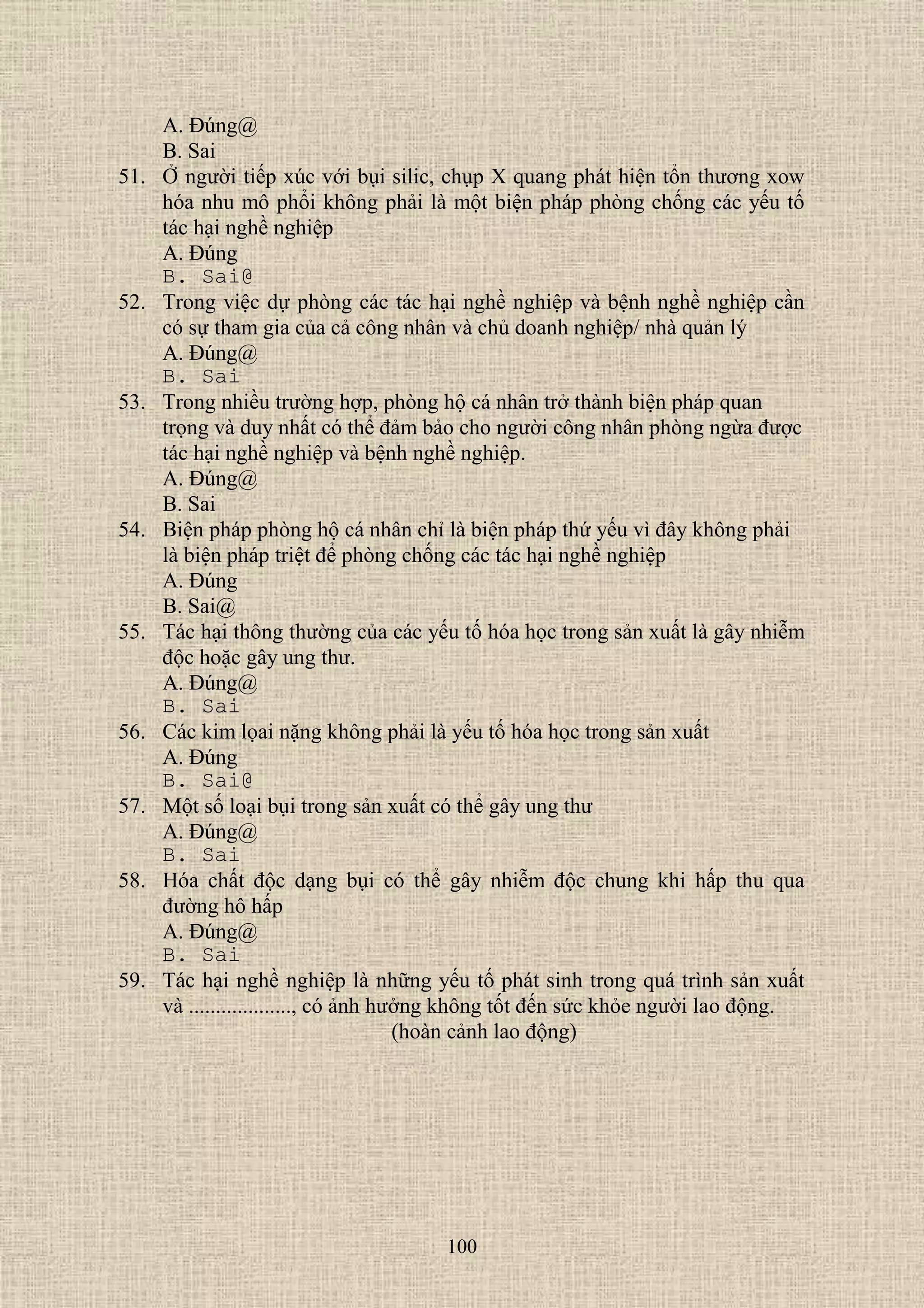 Trac nghiem sknn dc cac yeu to tac hai trong mtld | PDF