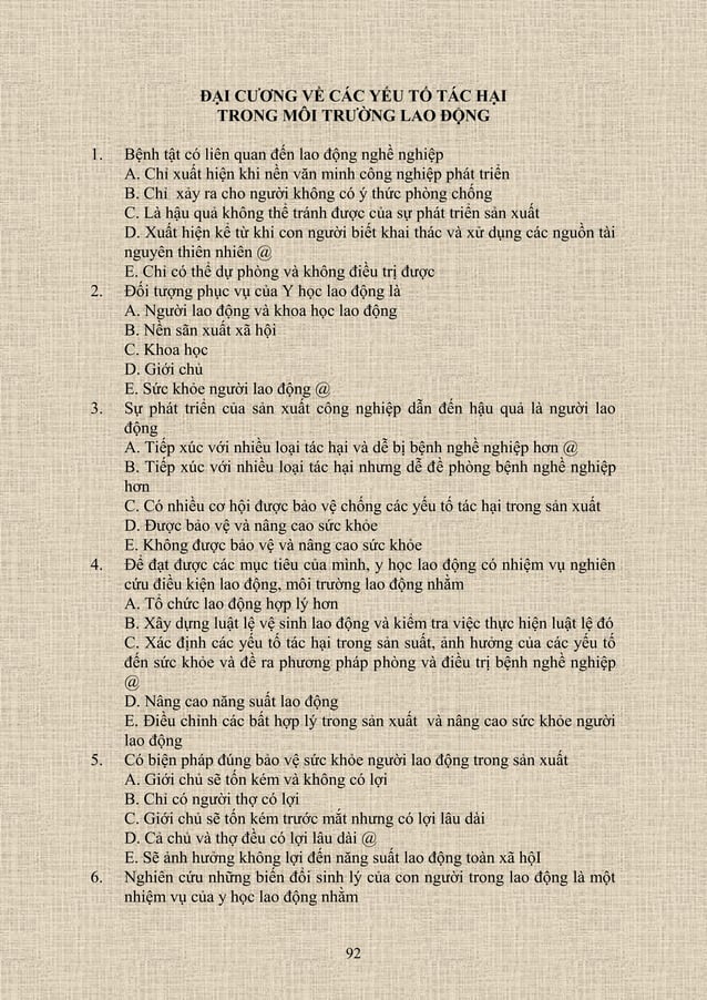 Trac nghiem sknn dc cac yeu to tac hai trong mtld | PDF