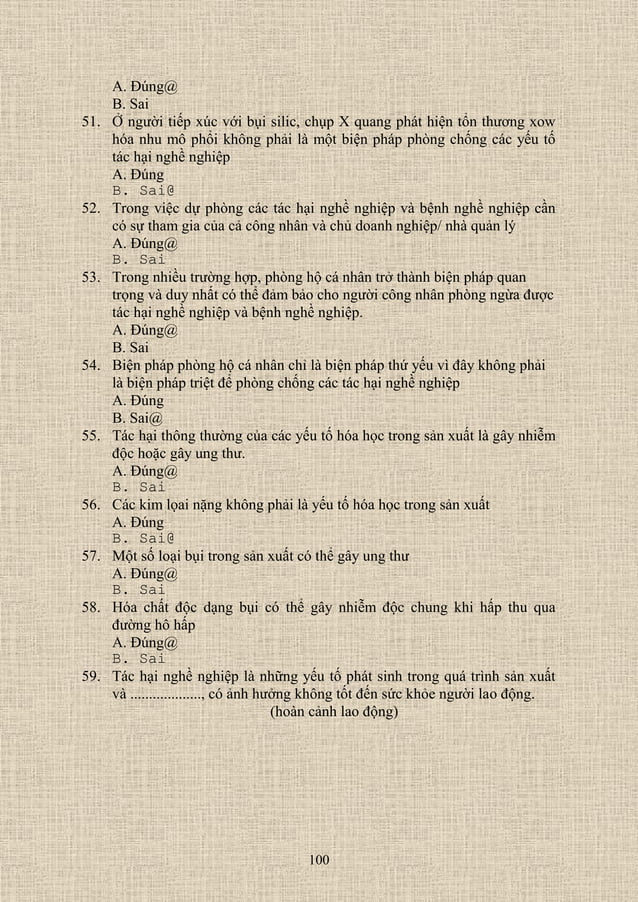 Trac nghiem sknn dc cac yeu to tac hai trong mtld | PDF