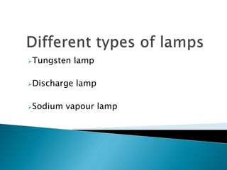 different type of lamps | PPTX