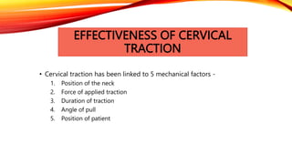 TRACTION includes lumbar and cervical traction | PPTX