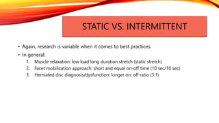 TRACTION includes lumbar and cervical traction | PPTX