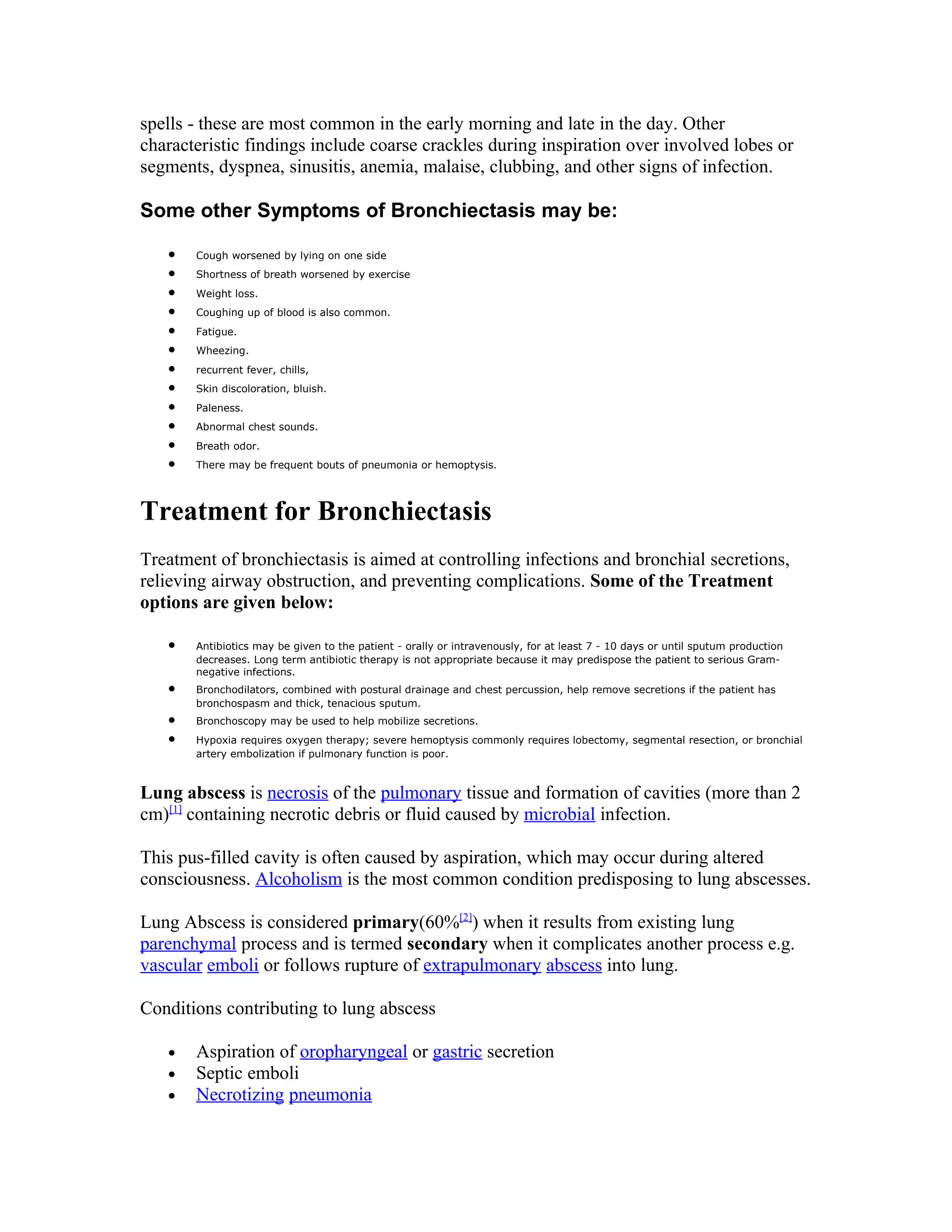 Traction bronchiectasis bronchiectasis notes | DOC | Lung and ...