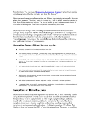 Traction bronchiectasis bronchiectasis notes | DOC