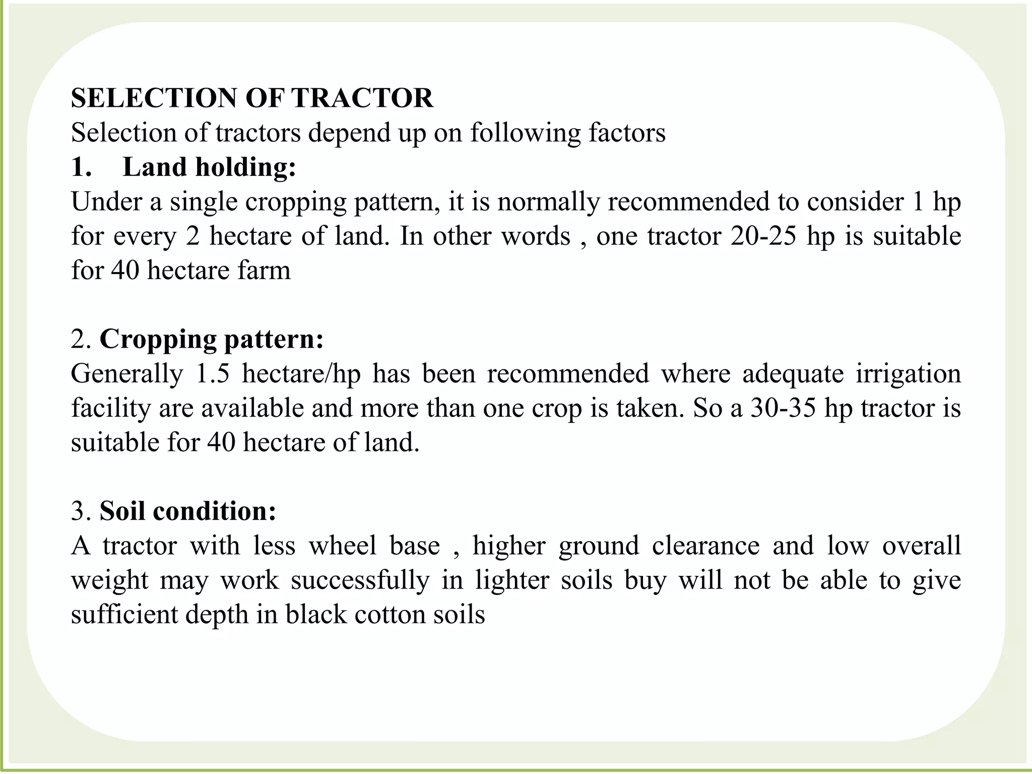 Tractor Farm Power and Machinery | PPTX