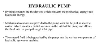 hydraulic pumps design and selection presentation | PPTX