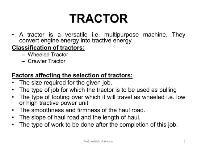 Tractor, bulldozer, scraper, ripper_Advanced Construction Technology ...