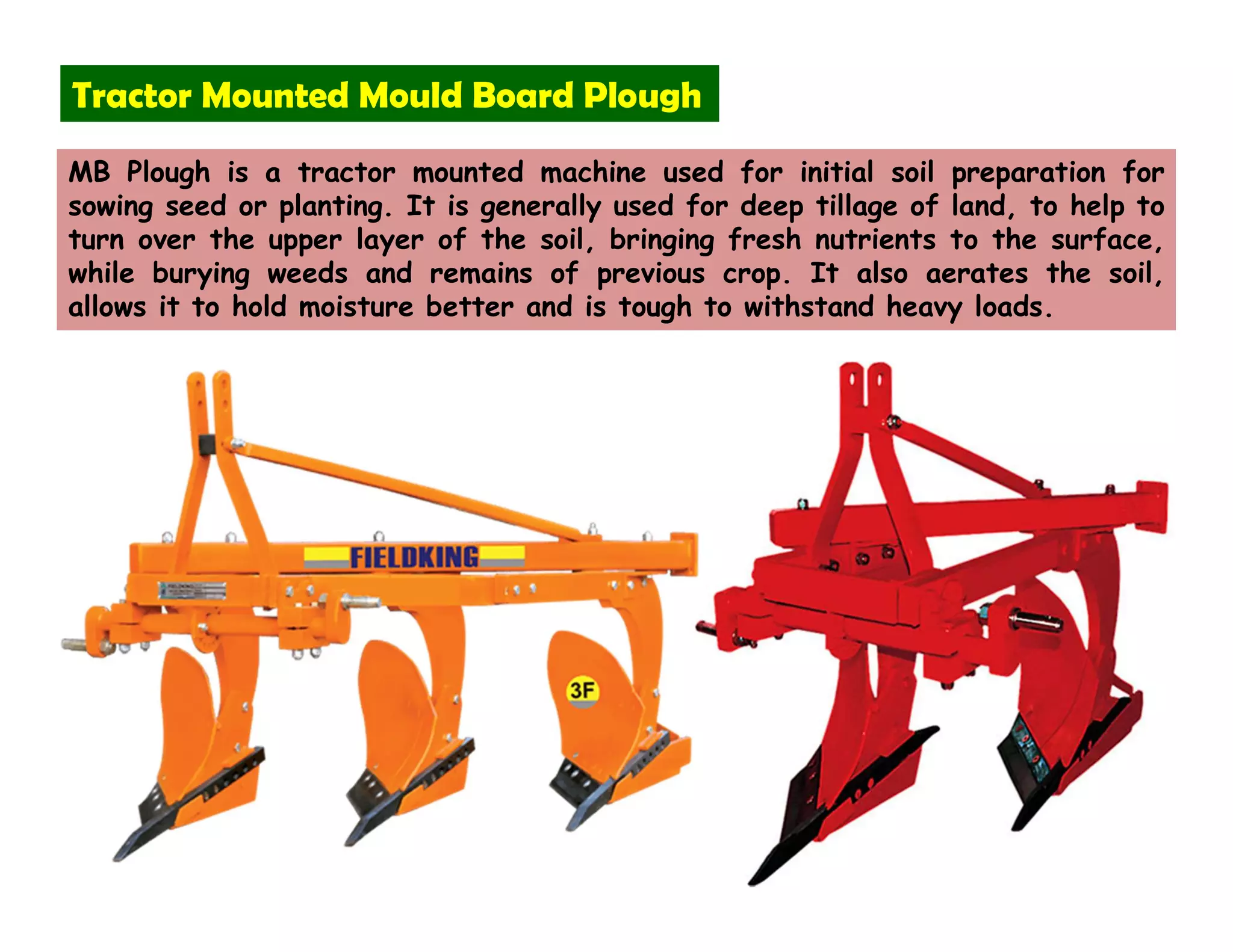 Tractor drawn farm implements used in india | PDF