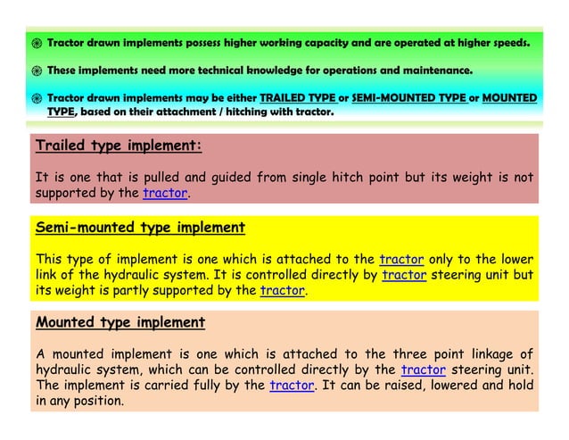 Tractor drawn farm implements used in india | PDF