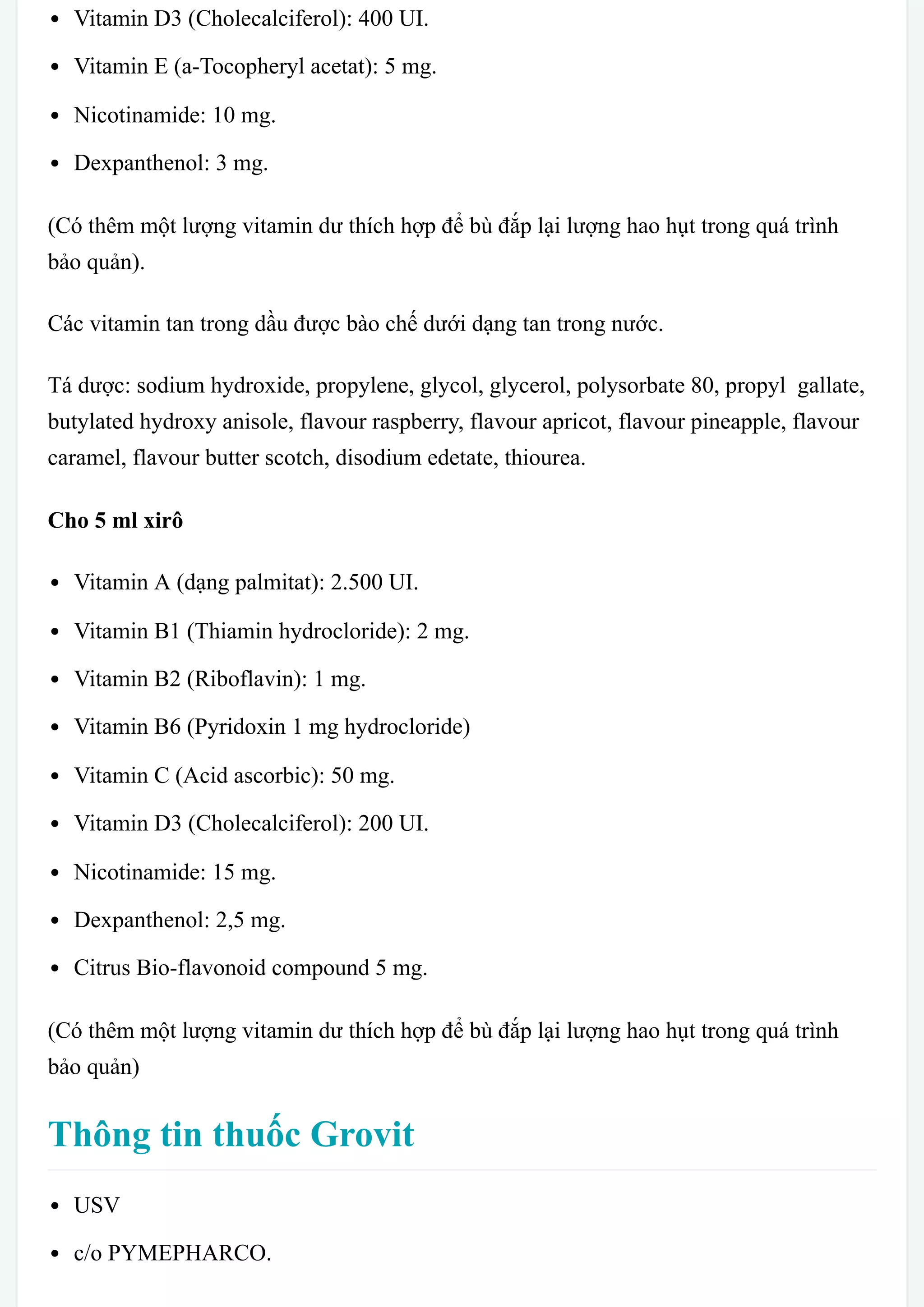 Thuoc GROVIT gia bao nhieu Mua thuoc o dau|Tracuuthuoctay | PDF