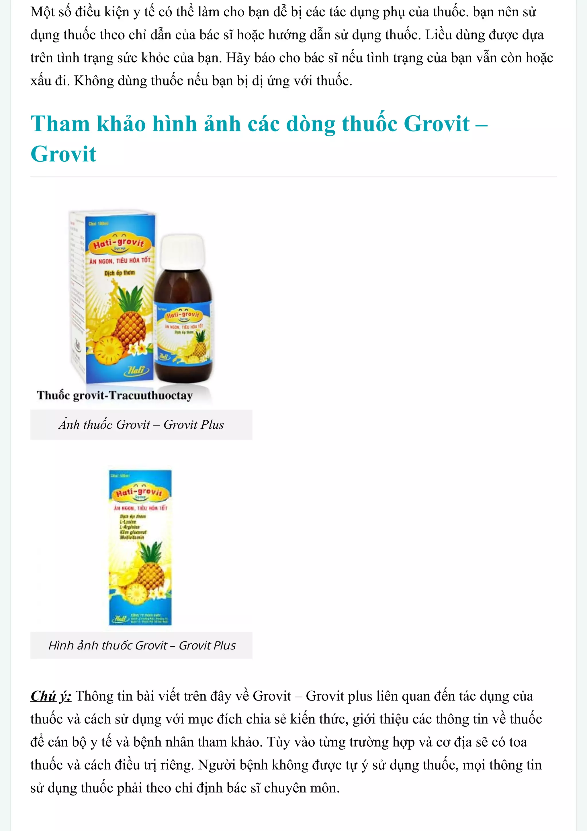 Thuoc GROVIT gia bao nhieu Mua thuoc o dau|Tracuuthuoctay | PDF