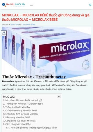MICROLAX - MICROLAX BE BE |Tracuuthuoctay | PDF