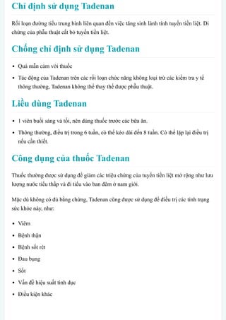 TADENAN thuoc gi Cong dung va gia thuoc TADENAN |Tracuuthuoctay | PDF ...