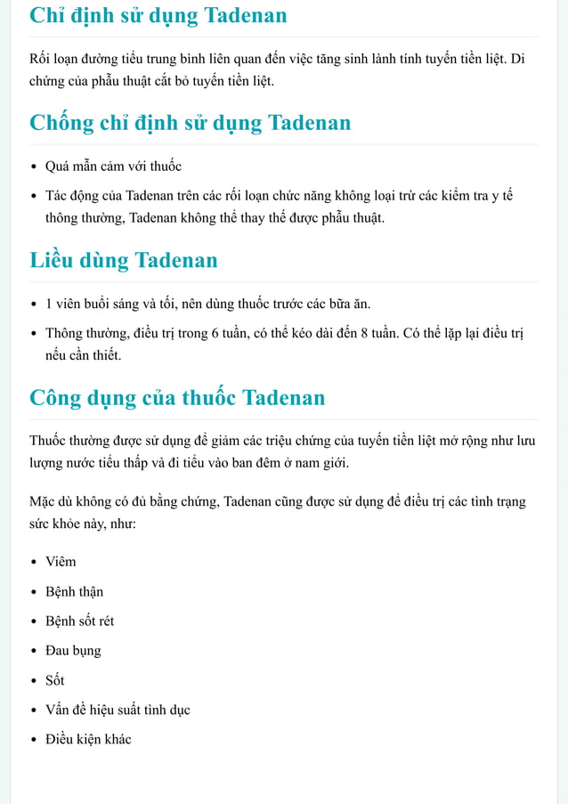 TADENAN thuoc gi Cong dung va gia thuoc TADENAN |Tracuuthuoctay | PDF ...