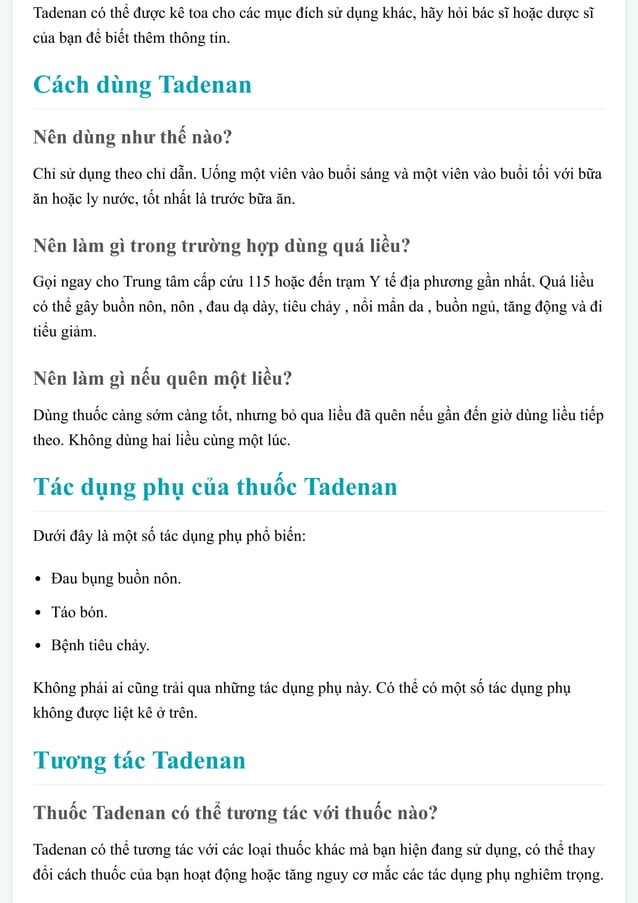 TADENAN thuoc gi Cong dung va gia thuoc TADENAN |Tracuuthuoctay | PDF